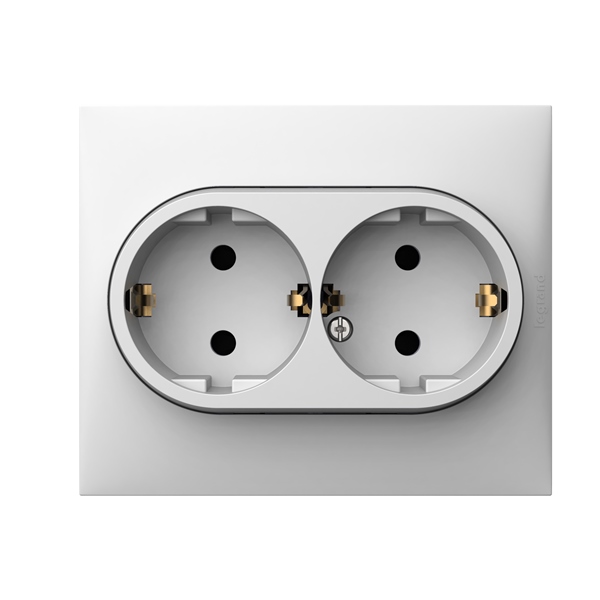 Raventi Serisi Ikili Toprakli Priz Beyaz